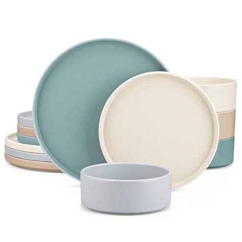 Malacasa Venus 12 Pieces Multicolor Stoneware Dinnerware Set Service