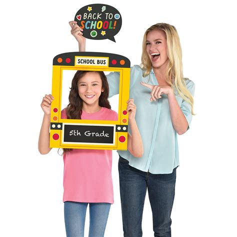 Back To School Customizable School Bus Photo Booth Frame Prop Kit