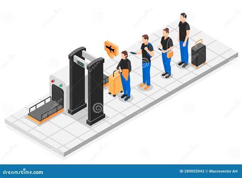 queue isometric icon set vector illustration 289055962