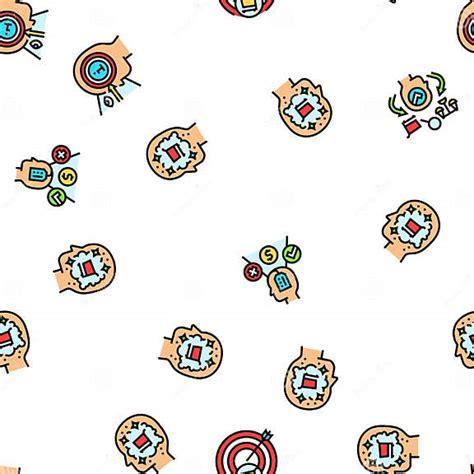 Consumer Behavior Seamless Pattern Vector Stock Illustration