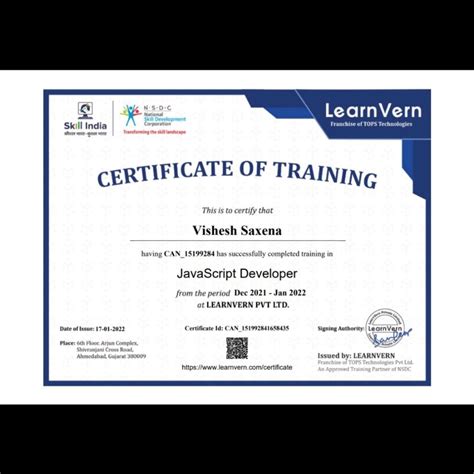 Learnvern Javascript Developer Vishesh Saxena