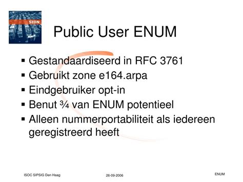 Ppt Enum Introductie En Status Isoc Sipsig 26 09 2006 Powerpoint Presentation Id 6322197