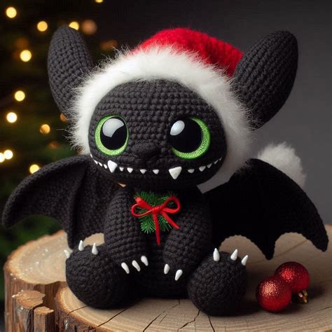 Toothless Amigurumi In Christmas Clothes Crafts Ideas