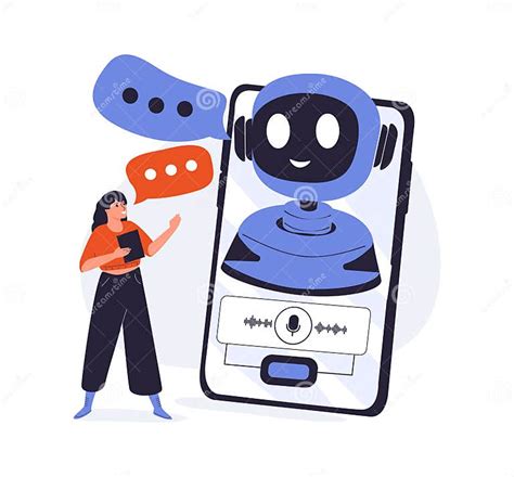 Smartphone Voice Application Abstract Concept Vector Illustration Chatbot Voice Controlled