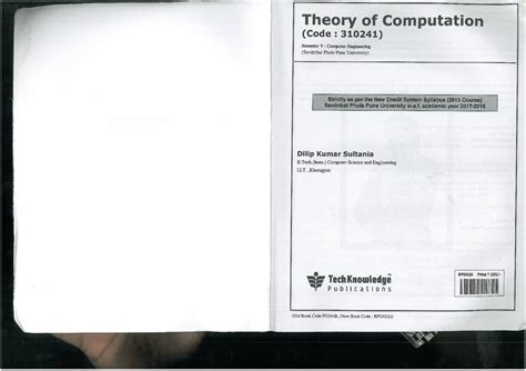 TOC Theory Of Computation Text Book 2015 Pattern Tech Knowledge Publication DSA Studocu