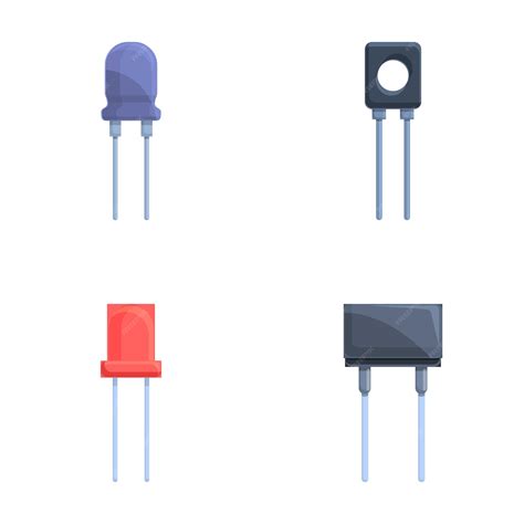 Premium Vector Various Capacitor Icons Set Cartoon Vector Capacitor