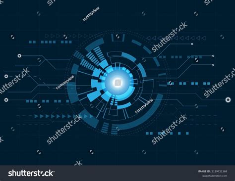 Illustration Vector Circle Blue Abstract Engineering Stock Vector