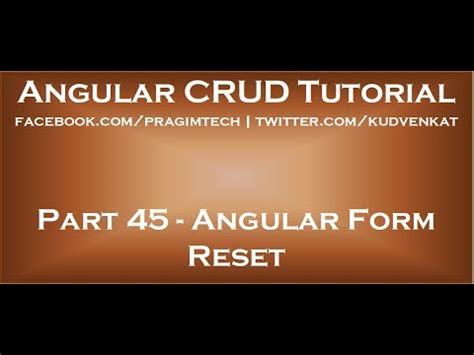 Angular Form Reset YouTube