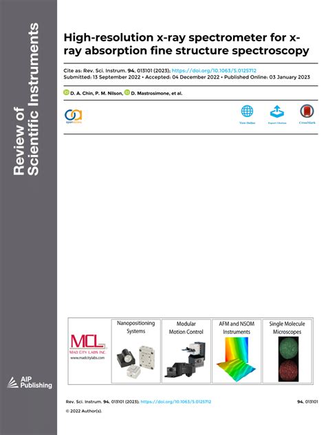 Pdf High Resolution X Ray Spectrometer For X Ray Absorption Fine