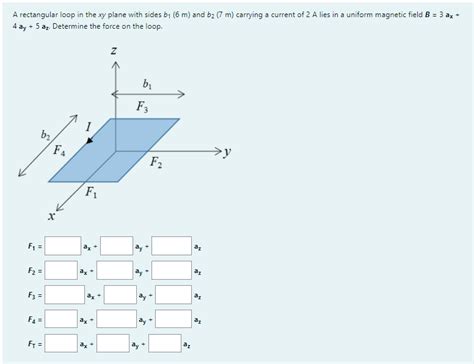 Solved A Rectangular Loop In The Xy Plane With Sides B1 6