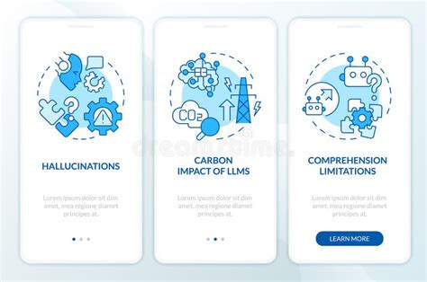 Large Language Models Issues Onboarding Mobile App Screen Stock Vector Illustration Of
