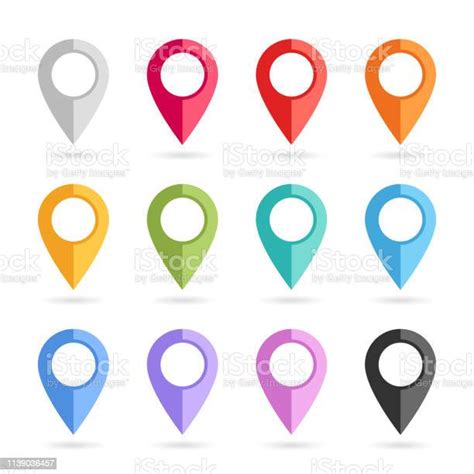 벡터 핀 아이콘을 설정 합니다 격리 된 배경에 고립 된 플랫 스타일의 위치 기호입니다 내비게이션 맵 Gps 개념 방향에 대한