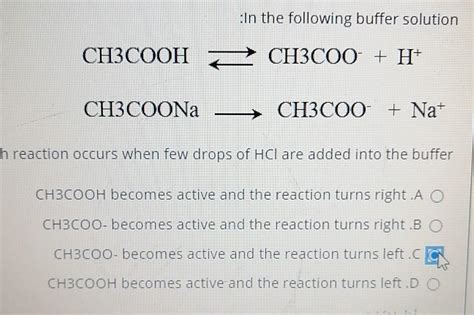 solved in the following buffer solution ch3cooh ch3coo