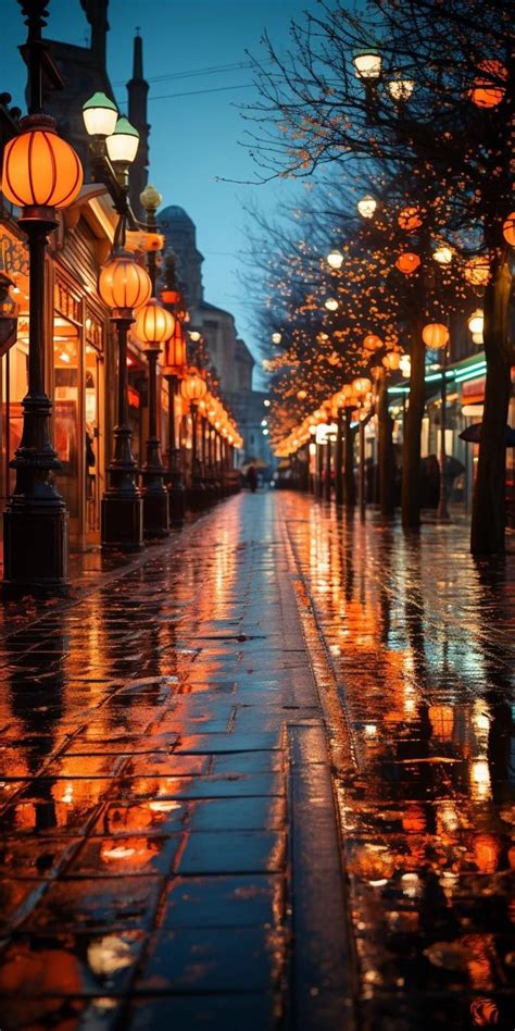 Wallpaper City Street Manzara Manzara Sanatı Resim