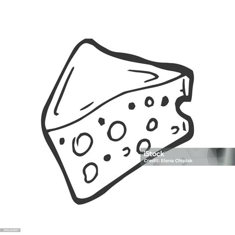 녹은 치즈 웨지 낙서 흰색 배경에 고립 된 치즈 웨지 조각의 손으로 그린 벡터 낙서 건강한 생활방식에 대한 스톡 벡터 아트 및 기타 이미지 건강한 생활방식 구멍 낙서