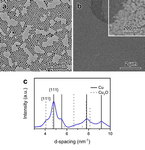 Characterization Of The As Synthesized Cu Catalyst A Tem Image Of