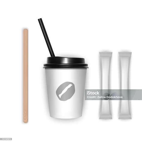 흰색 바탕에 커버 3d 현실적인 이랑 커피 컵 테이크 아웃 디자인 디자인 벡터 일러스트 레이 션에 대 한 템플릿 0명에 대한