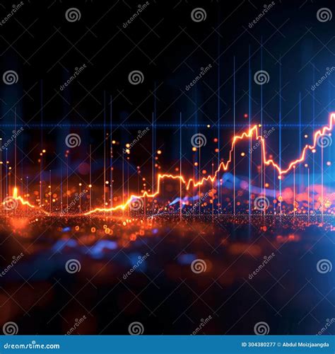 Graph Chart With A Contemporary Line Visually Appealing Image Stock