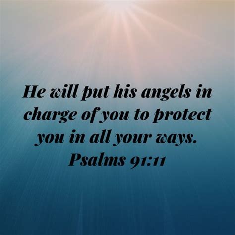 Psalms 9111 Bible Verse With Angel Protection