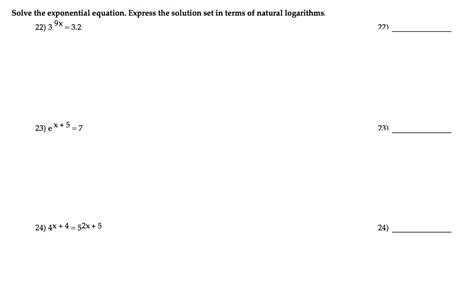 Solved Solve The Exponential Equation Express The Solution