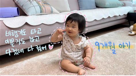 9개월 아기 Vlog 2편 9개월 아기 비행기 타기 일산 언니집 놀러가기 블루베리 밭 체험 중남미 문화원 아기 개인기
