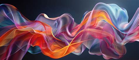 Vibrant Abstract Art With Colorful Flowing Ribbons Ideal For Trendy Artistic Design Aig62 Stock