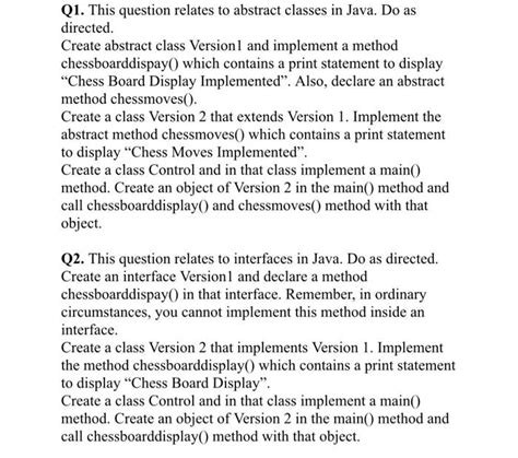 Solved Q1 This Question Relates To Abstract Classes In