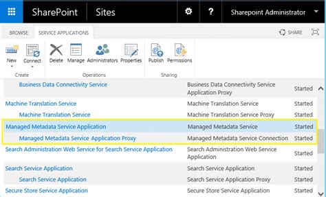 Create A Managed Metadata Service Application Mms In Sharepoint 2016