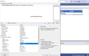 SSRS MonthName Function