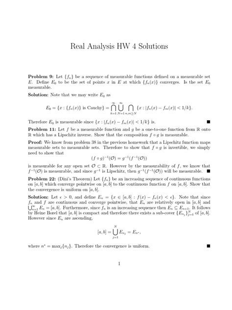 Hw4 Sol Pdf Continuous Function Measure Mathematics