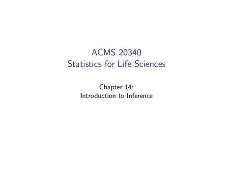Pdf Chapter 14 Introduction To Inferenceajain1spring2016statslifesciences