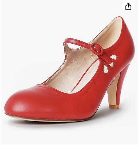 J Adams Pixie Heels For Women Retro Mary Jane Pumps With Teardrop Cutout Rbestsissyclothes