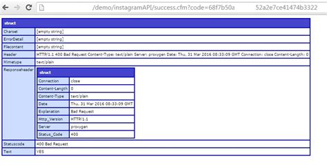Error 400 Bad Request While Fetching Json Data From Instagram Api Via