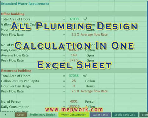 All Plumbing Design Calculation In One Excel Sheet