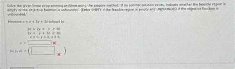Solve The Given Linear Programming Problem Using The