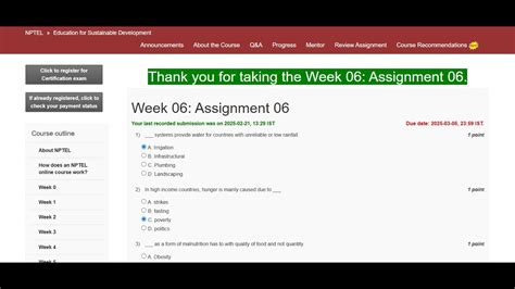 Introduction To Sustainable Development Nptel Week 6 Assignment 6