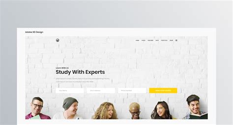 Hero Header Landing Page Adobe XD Template Vol
