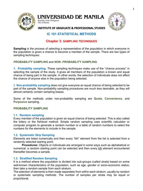 Chapter 3 Research Pdf Sampling Statistics Statistics