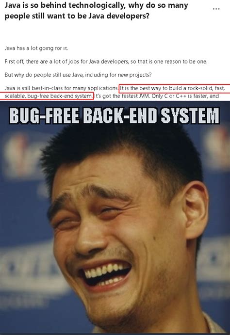 Creating In Java A Bug Free Back End System Rprogrammerhumor