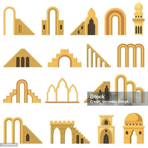 모로코 현대 추상 기하학적 구조 아치 요소 현대 미적 계단 벽 아치 요소 벡터 일러스트 세트 트렌디한 건축 심볼 0명에 대한