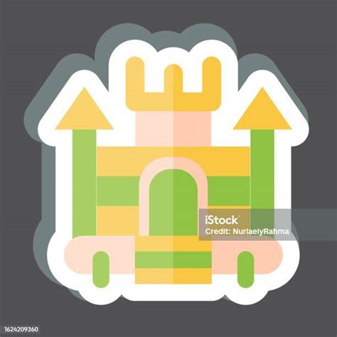 스티커 풍선 성 놀이 공원 기호와 관련이 있습니다 글리프 스타일 심플한 디자인 편집 가능 간단한 그림 감정에 대한 스톡 벡터