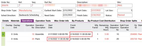 Shop Order Operation Scheduling IFS Community