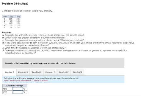 Solved Problem 24 5 Algoconsider The Rate Of Return Of