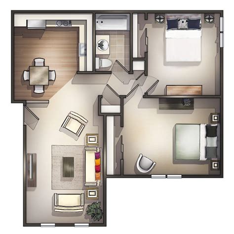 2 Bedroom Apartment Layout Ideas
