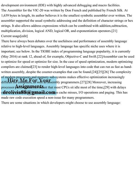 Use Of Assembly Language Edit Historical Perspective Edit Assembpdf Programming Languages