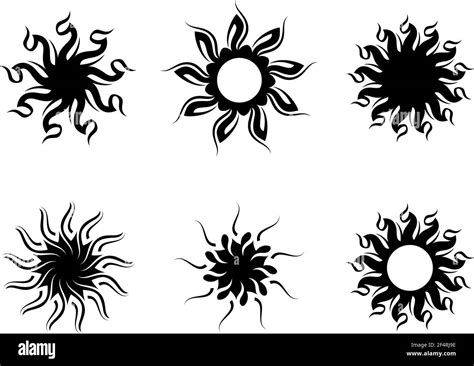 Tribal Tattoo Sun Design Vector Art Illustration Stock Vector Image