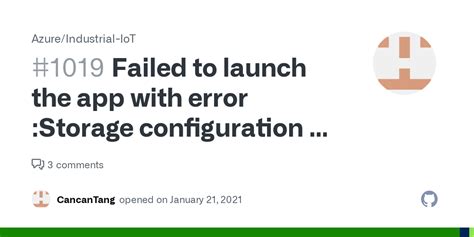 Failed To Launch The App With Error Storage Configuration Is Missing In Your Configuration For
