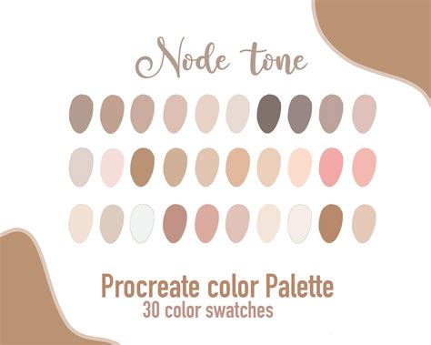 Procreate Color Palette Nude Tone Procreate Palette Digital Color Palette Swatches Download