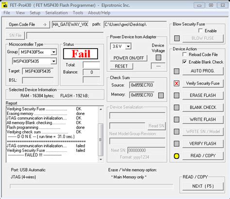 MSP GANG DLL Porting Issues From MSP GANG DLL Using Wrapper MSP Low Power Microcontroller