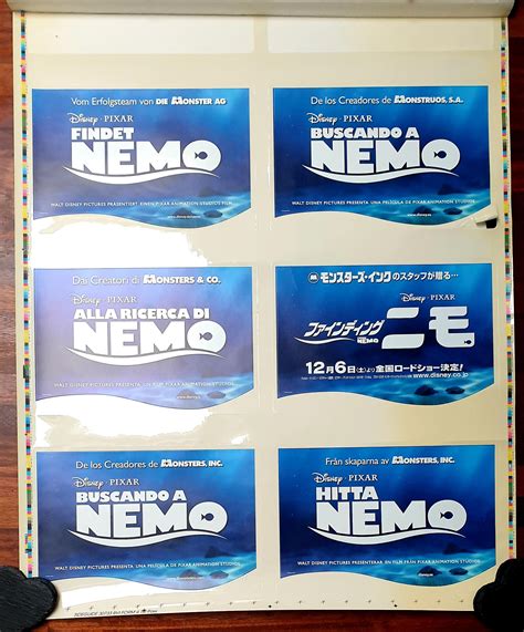 Promotional Window Stickers For Finding Nemo In A Variety Of Languages Rpixar
